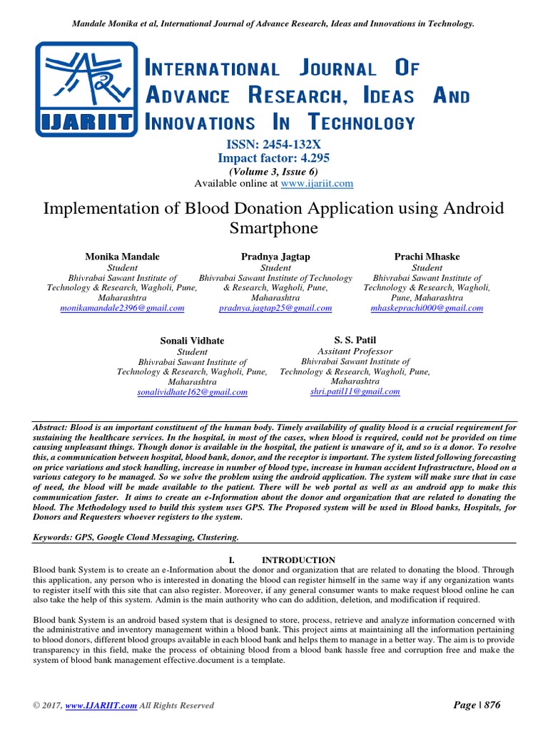 Implementation of Blood Donation Applica | PDF | Java (Programming Language) | Android ...