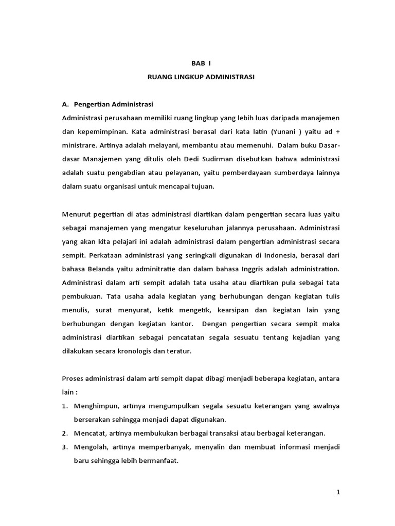 Ruang Lingkup Administrasi Perusahaan | PDF