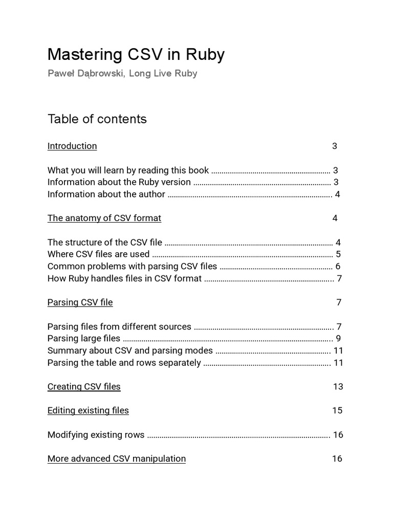 Ruby CSV Handling and Best Practices | PDF | Comma Separated Values ...