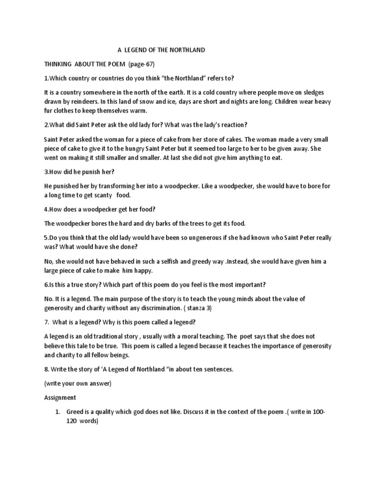 A Legend Of The Northland Notes Pdf