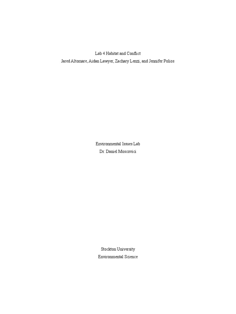 Lab 4 Habitat and Conflict | PDF | Habitat | Birds