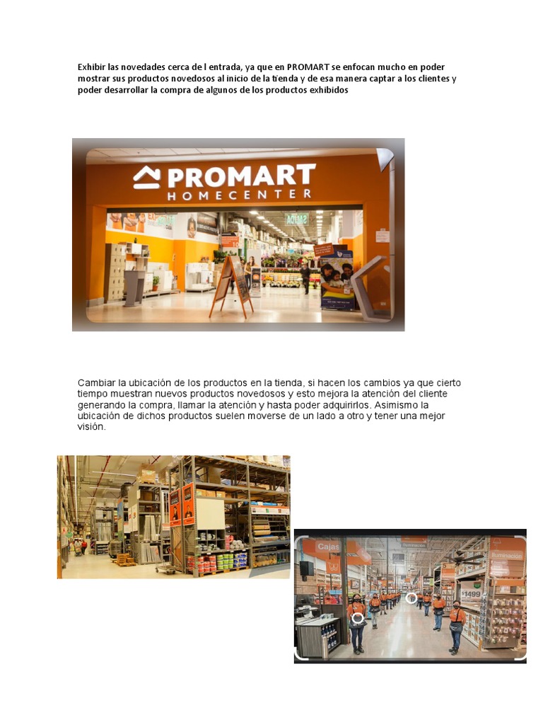 Novedades y ubicación de productos en Promart | PDF