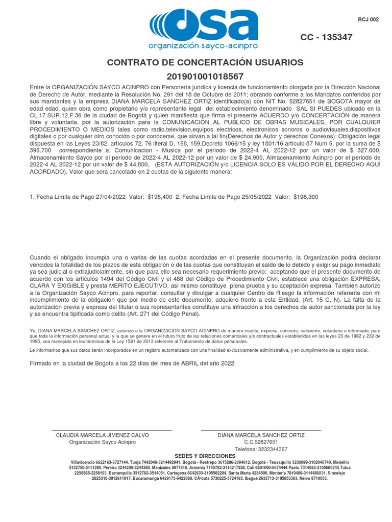 Sayco y Acinpro | PDF | Gobierno | Justicia