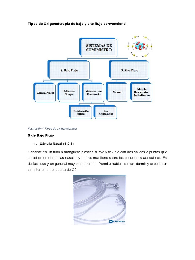 Tipos de Oxigenoterapia de Bajo y Alto Flujo Convencional | PDF ...