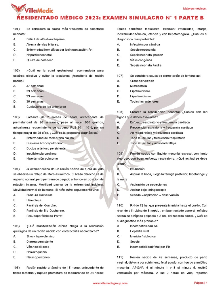 RM 2023 - Examen Simulacro 1 B | PDF | Rodilla | Parto