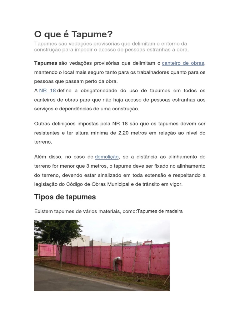 O Que É Tapume | PDF