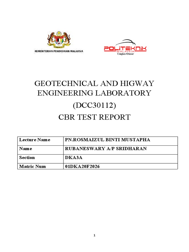 CBR Test Report | PDF | Civil Engineering