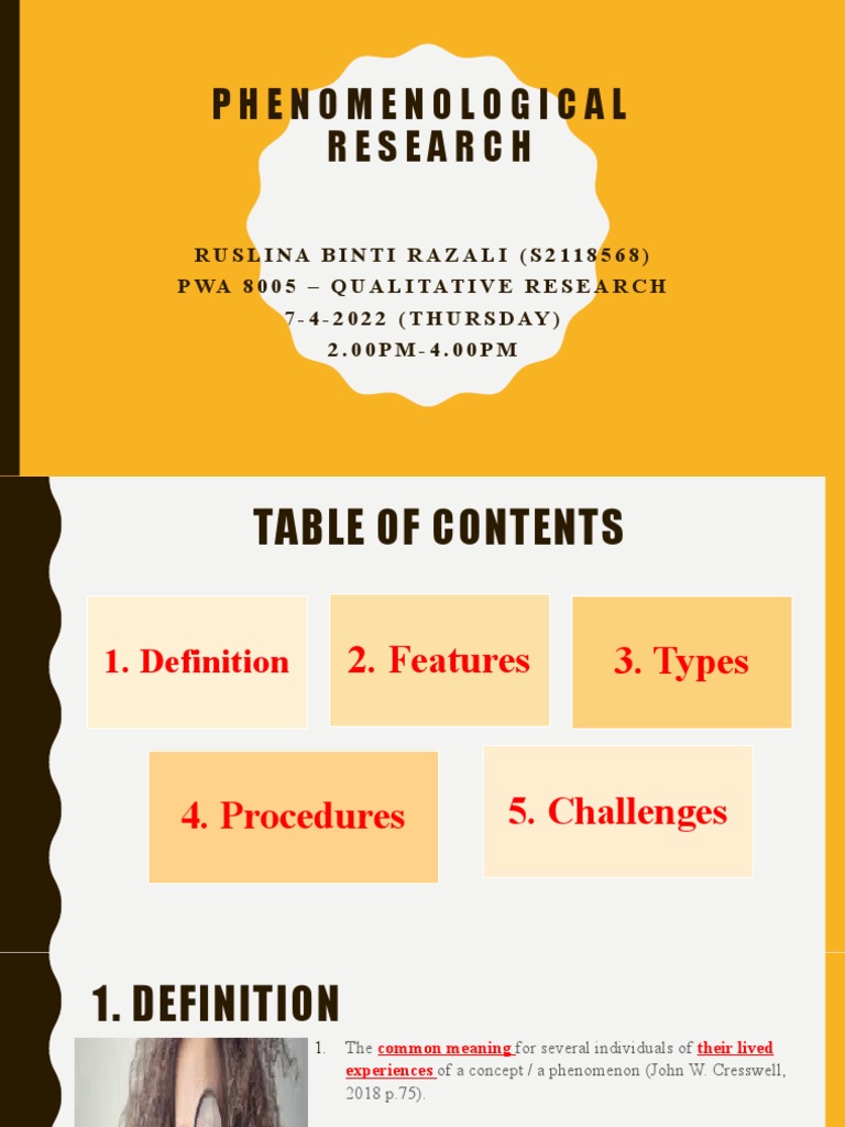 Phenomenological Research Design Presentation 7-4-2022 | PDF ...