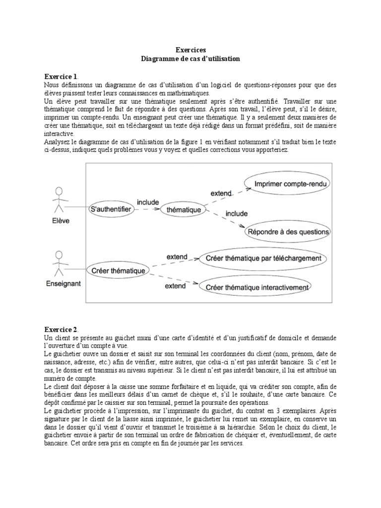 Exercices Use Cases | PDF | Pharmacie | Banques