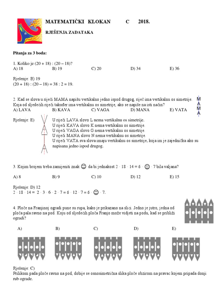 KLOKAN C 2018-Rjesenja | PDF