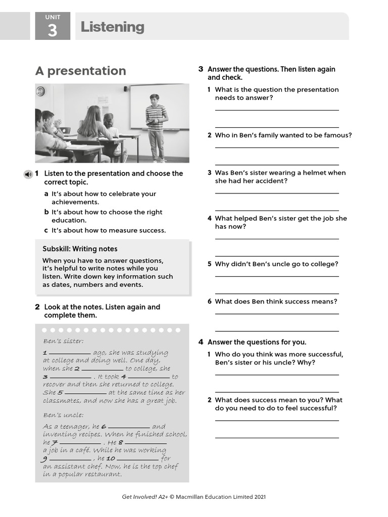 Gi A2plus U3 Listening | PDF