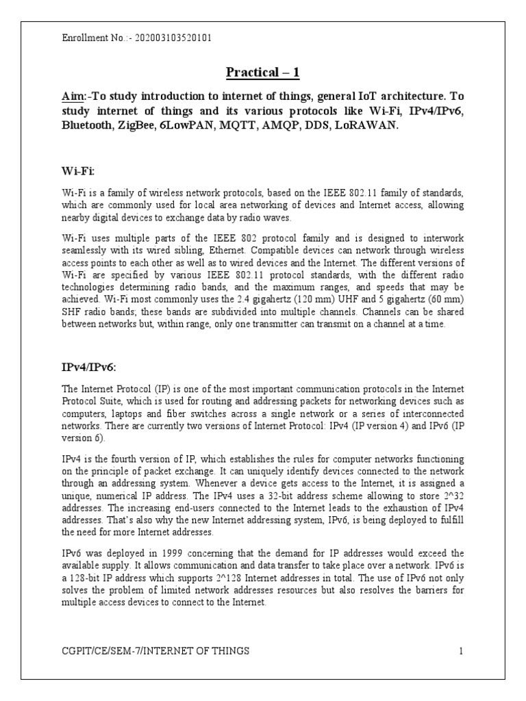 IoT Practical | PDF | Computer Network | I Pv6 IoT Practical | PDF | Computer Network | I Pv6