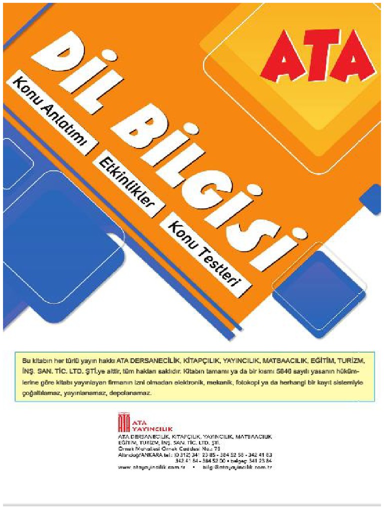 Ata Dilbilgisi 4. Sınıf | PDF