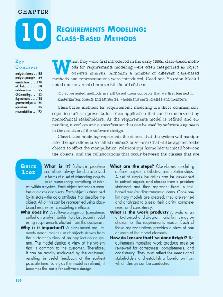 Pressman-ch10-Class Based Modeling | PDF