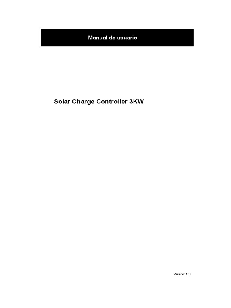 SCC MPPT 3KW 20151209.en - .Es | PDF | Cargador de batería | Pantalla ...