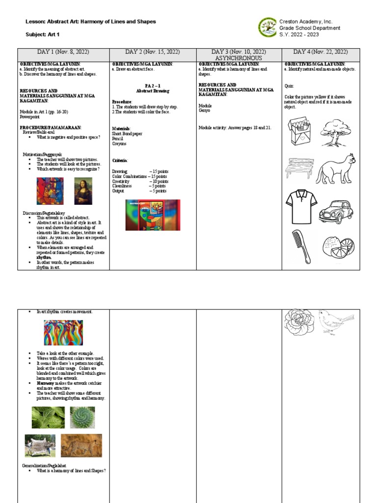 Abstract (Harmony of Lines and Shapes) | PDF | Drawing | Learning