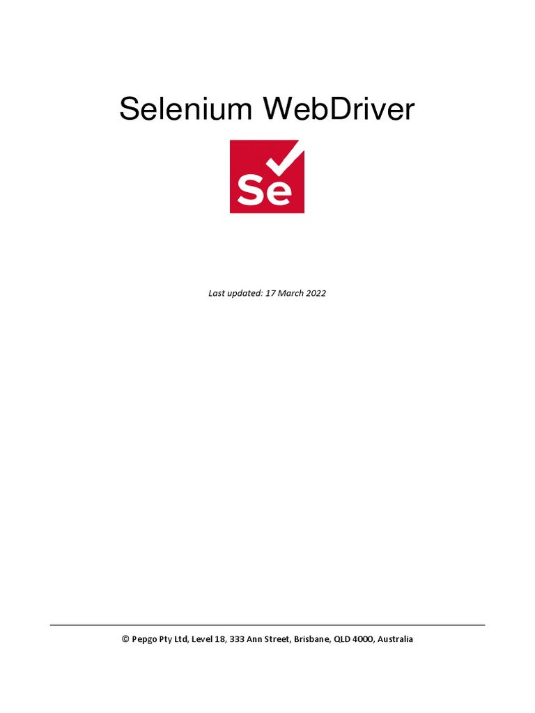 Selenium WebDriver | PDF | Method (Computer Programming) | Selenium (Software)