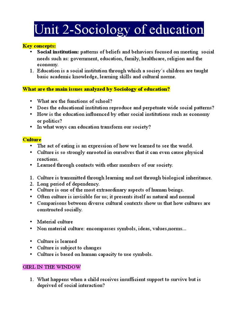Unit 2 | Download Free PDF | Socialization | Institution