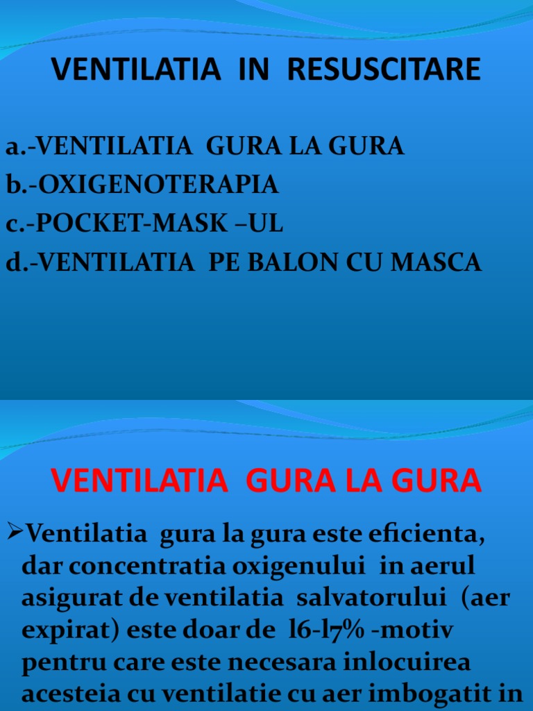 4.-Ventilatia in Resuscitare | PDF