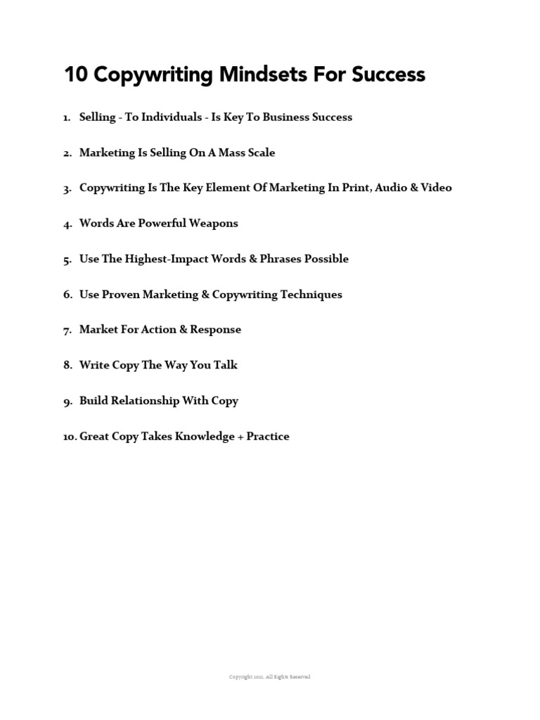 1 Copywriting Exercises | PDF