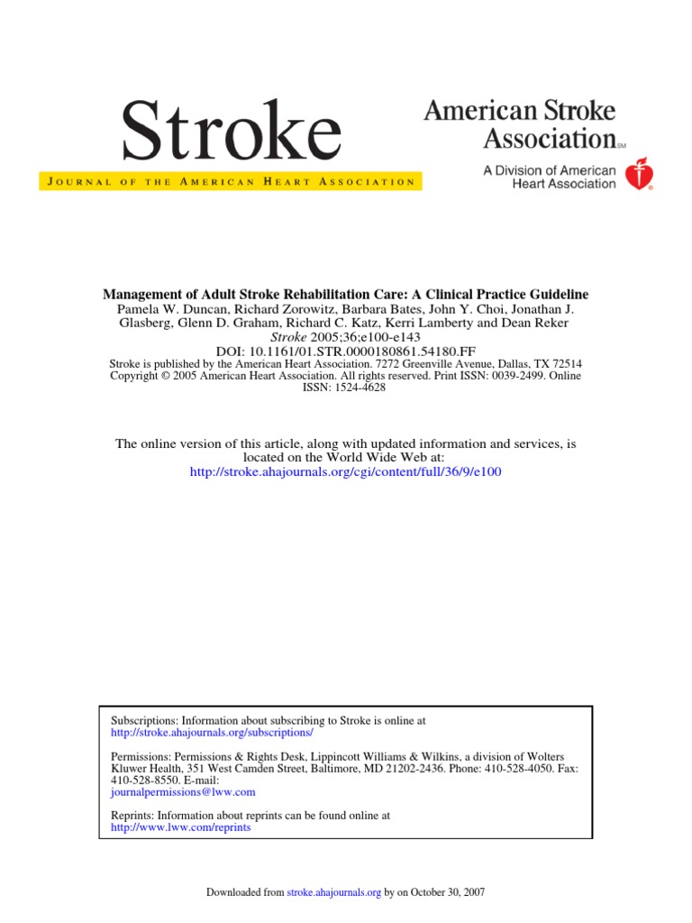 Clinical Practice Guideline | PDF | Physical Therapy | Stroke