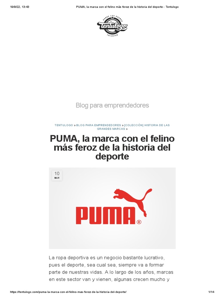 La historia de la marca deportiva PUMA y su rivalidad con Adidas | PDF ...
