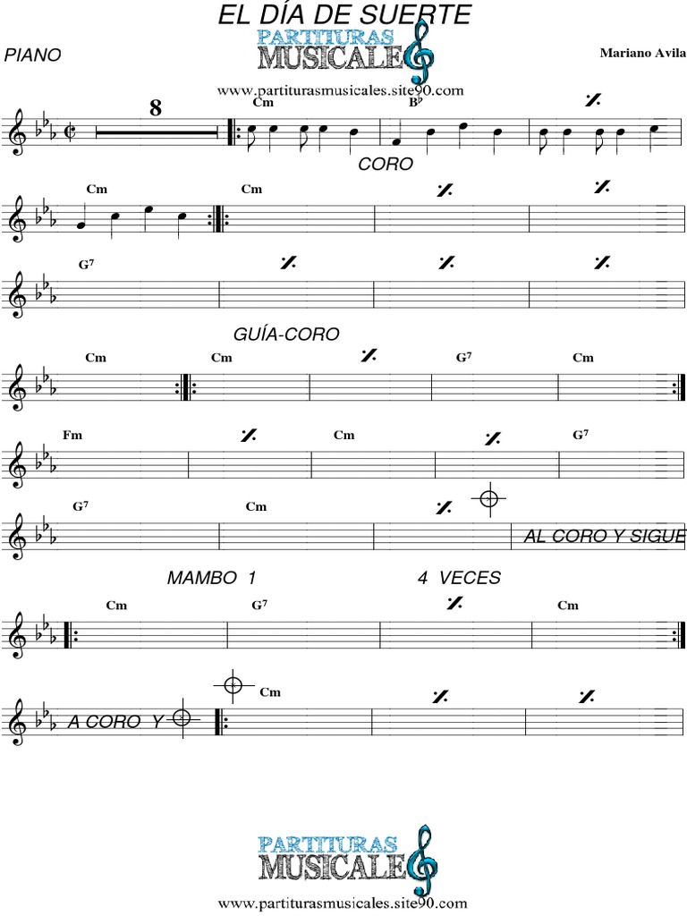 El Dia de Mi Suerte - Piano | PDF