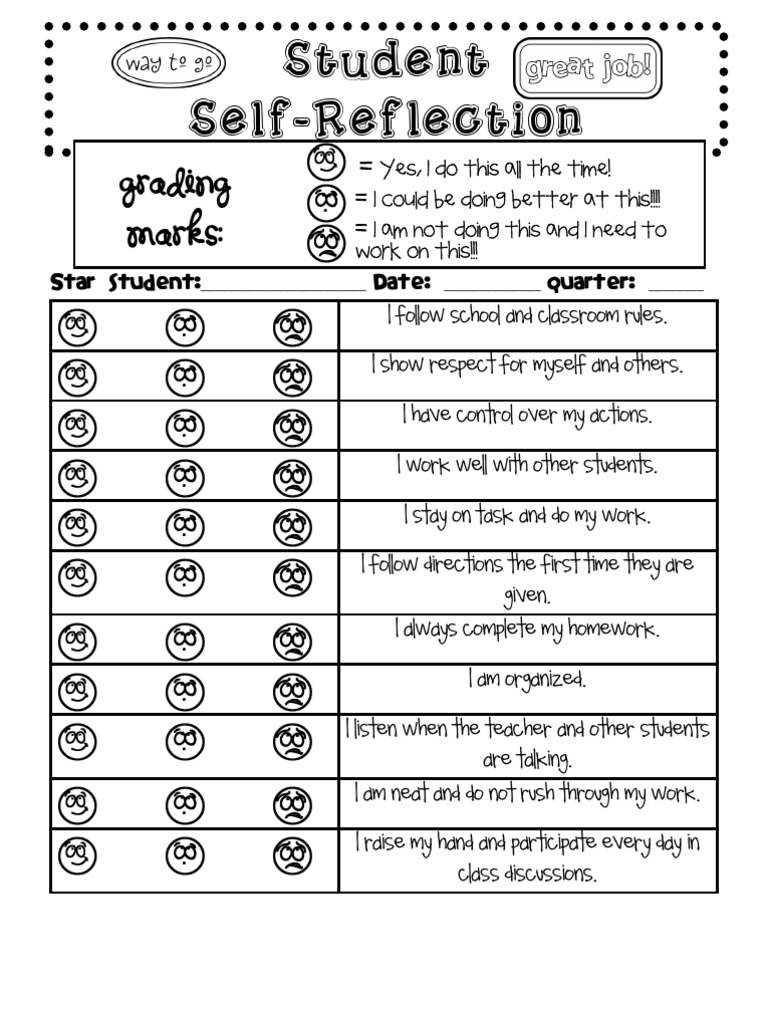 Student Self-Reflection Guide | PDF