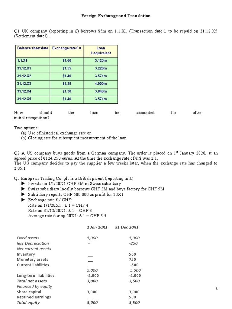 Foreign Currency - Questions | PDF | Exchange Rate | Equity (Finance)