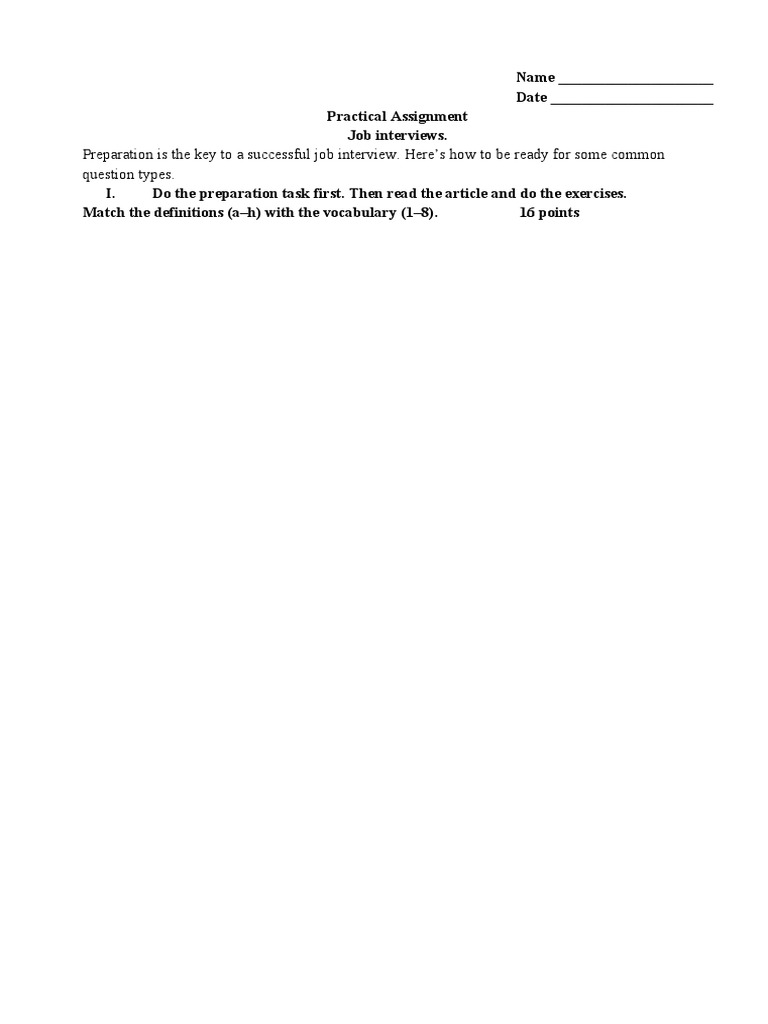 Preparing for job interviews | PDF | Job Interview | Behavior Modification