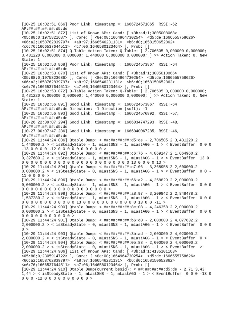 AP RSSI and Q-Table Logs | PDF | Xadrez | Teoria do Xadrez