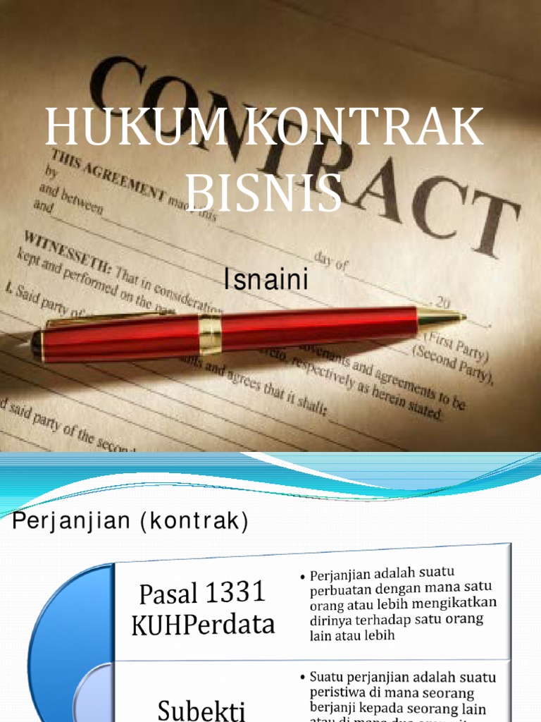 Perkuliahan 3 Hukum Kontrak Bisnis Pdf