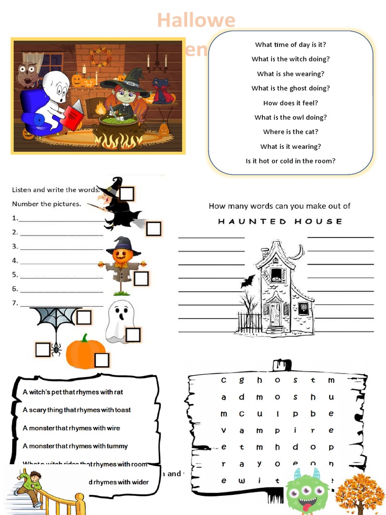 Halloween-Fun Activities and Scary Story Pack (A1+A2) | PDF | Language ...