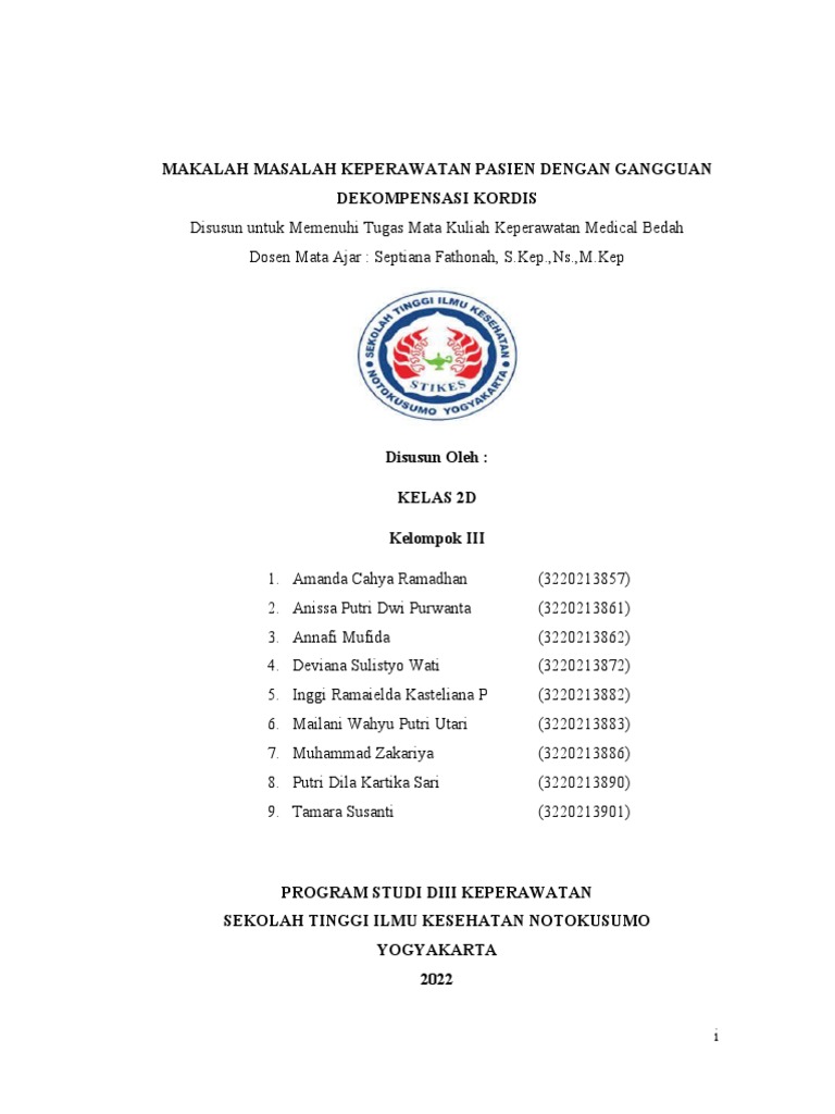 2D - Kel. 3 - Makalah Dekompensasi Cordis | PDF