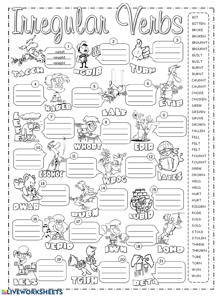 Irregular Verbs Worksheet | PDF