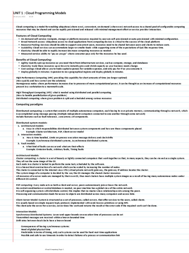 Unit-1 90% | PDF | Representational State Transfer | Cloud Computing