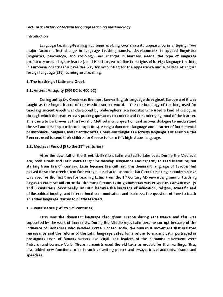 Master 1 Tefl Lectures Pdf Language Education Classics