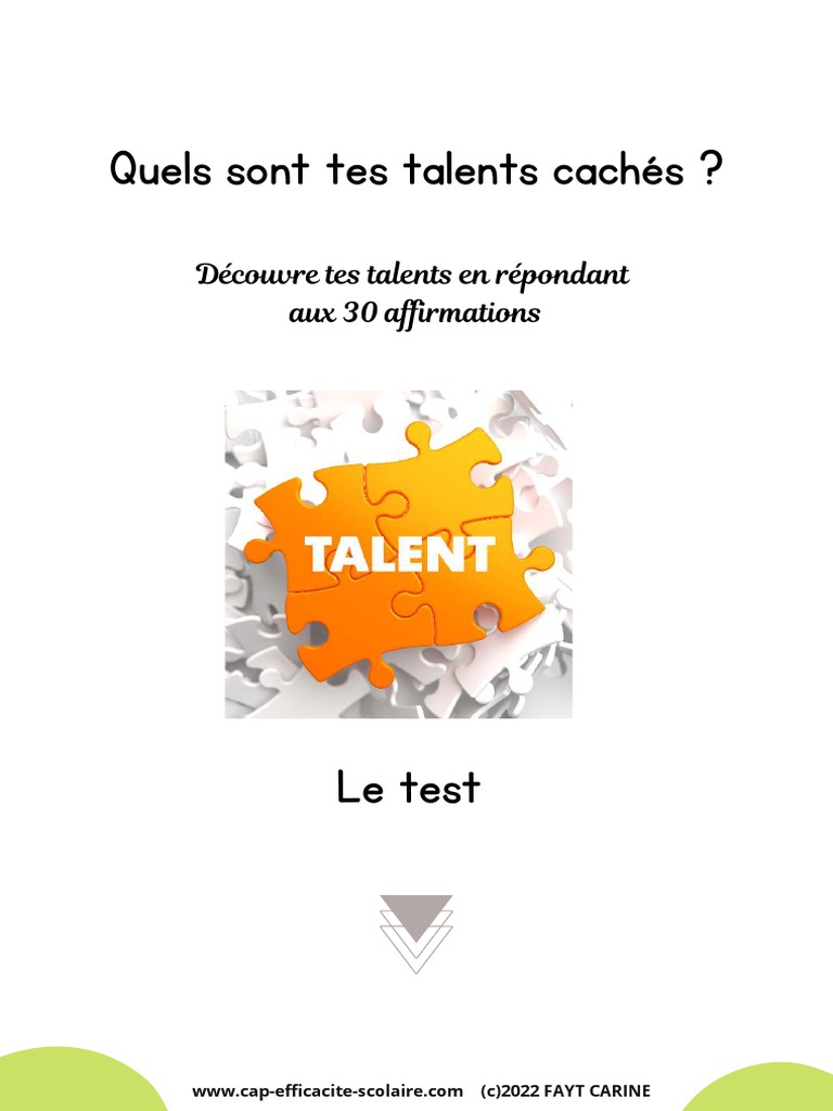 Découvre tes talents cachés | PDF | Évolution de carrière | Affaires
