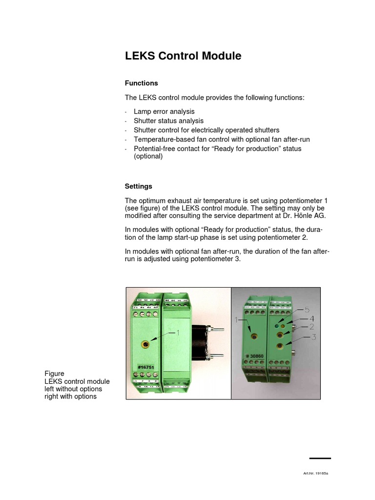 19165a Modulbeschreibung #30860 Steuermodul LEKS-ZR Englisch | PDF | Voltage | Alternating Current