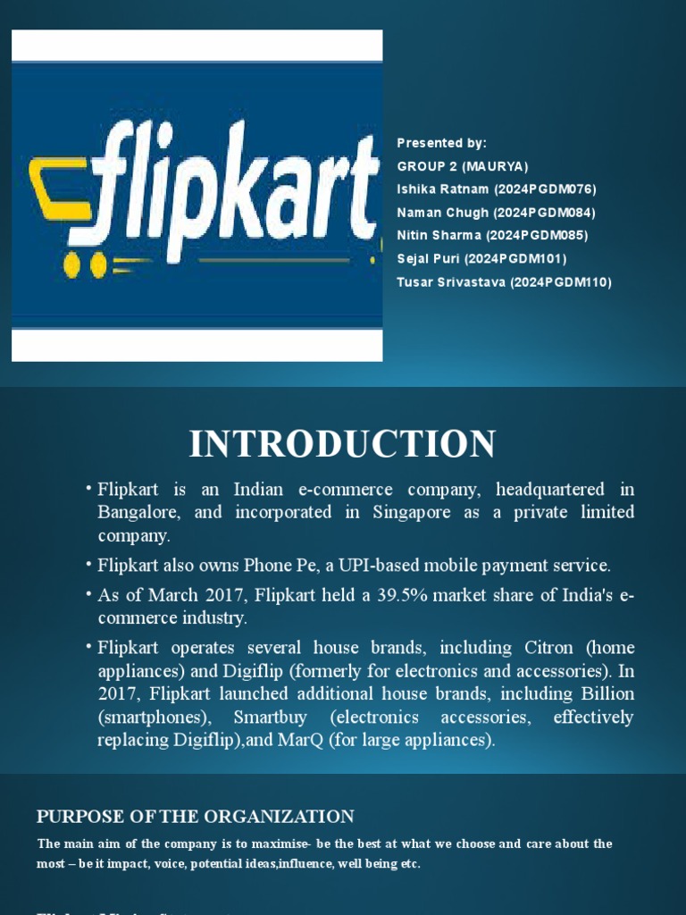 Flipkart ppt-G2 | PDF | Organizational Structure | Supply Chain
