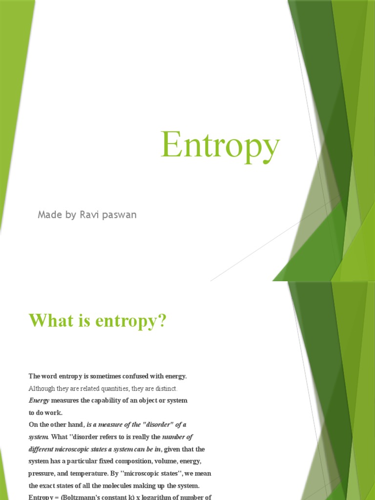 Entropy | PDF | Entropy | Second Law Of Thermodynamics