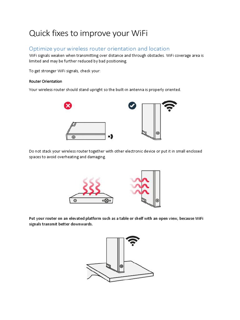 Quick Fixes To Improve Your WiFi | PDF | Wi Fi | Computer Networking
