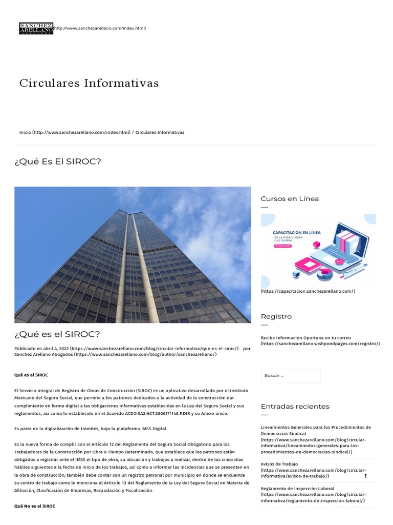 QUE ES EL SIROC Circular InformativaDESP SANCHEZ ARELLANO | PDF