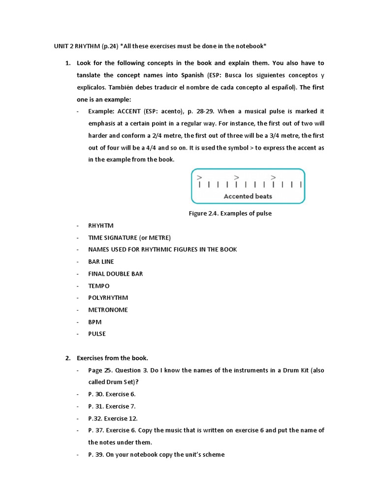 UNIT 2 RHYTHM Exercises From The Book | PDF