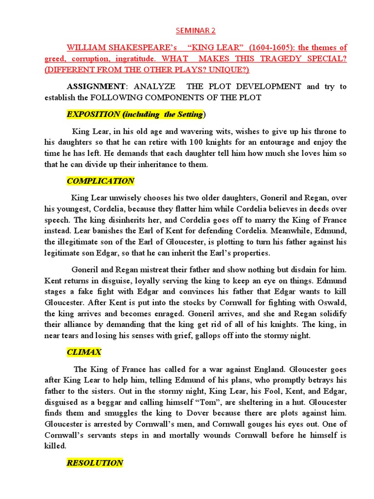Course 2-Seminar 2 | PDF | King Lear