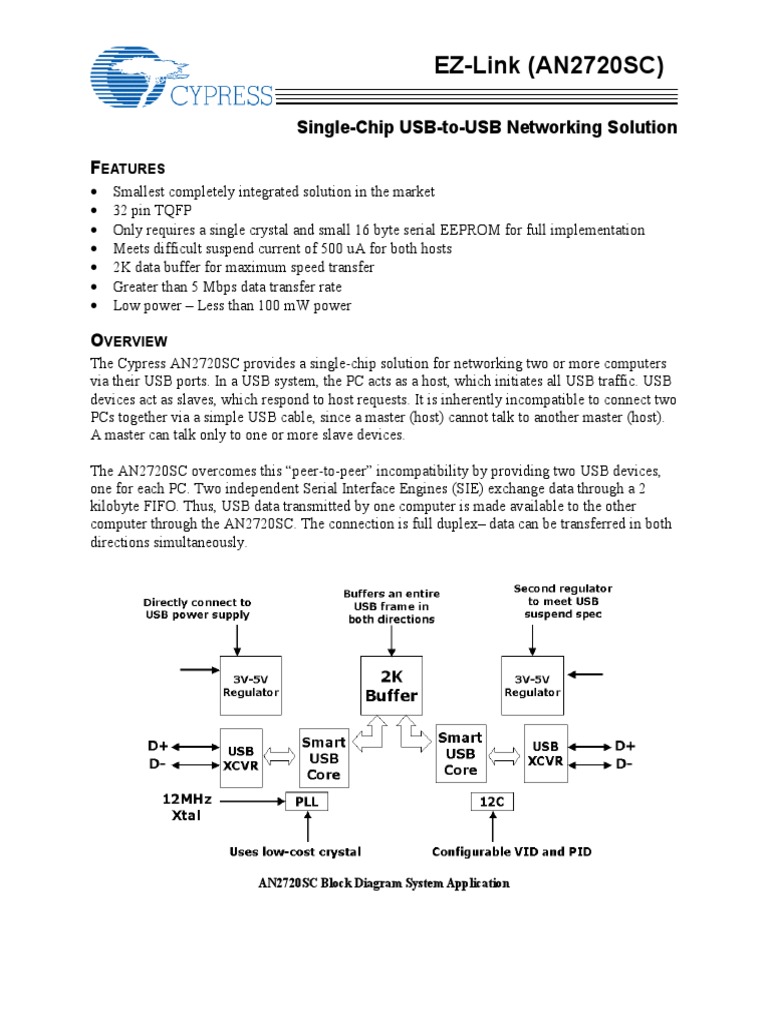 Datasheet An2720sc | PDF | Usb | Computer Network