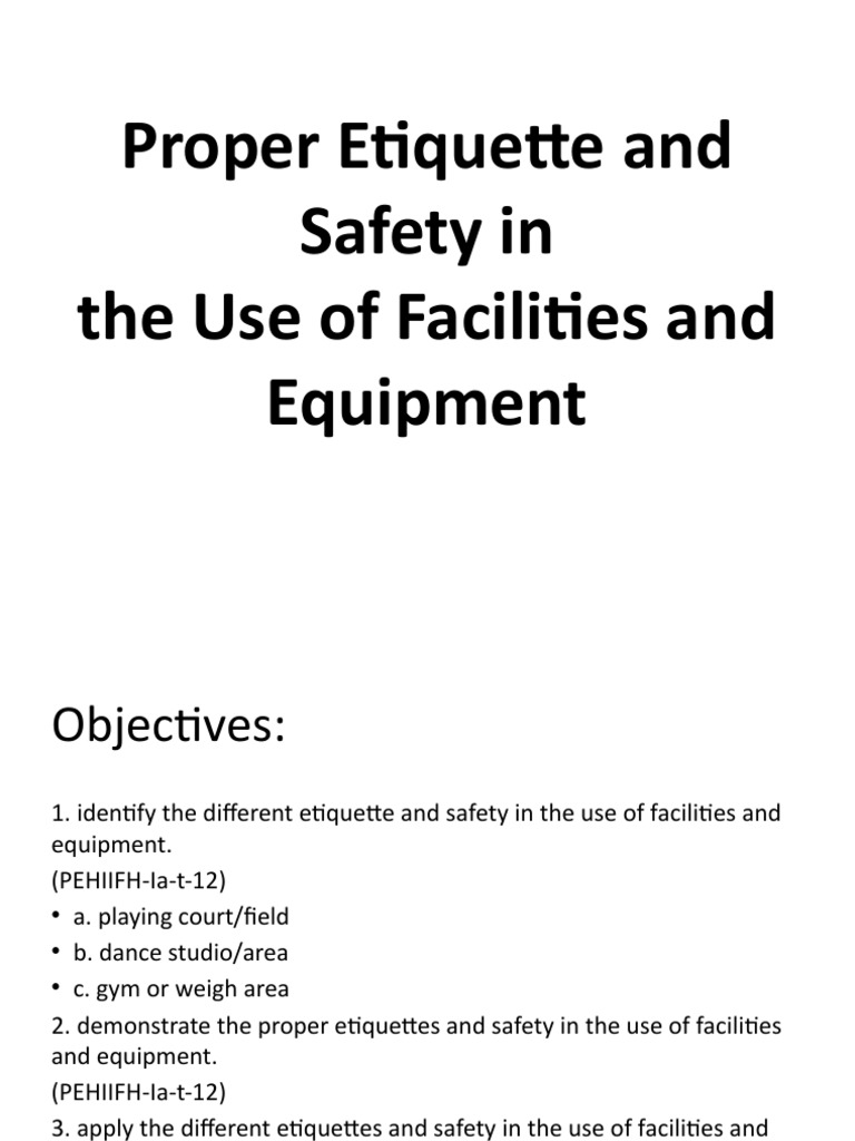 Proper Etiquette and Safety in | PDF | Etiquette