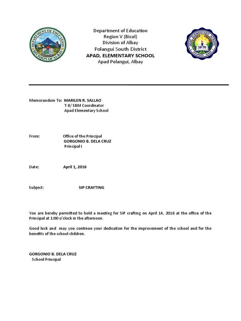 Letter To Conduct SIP | PDF