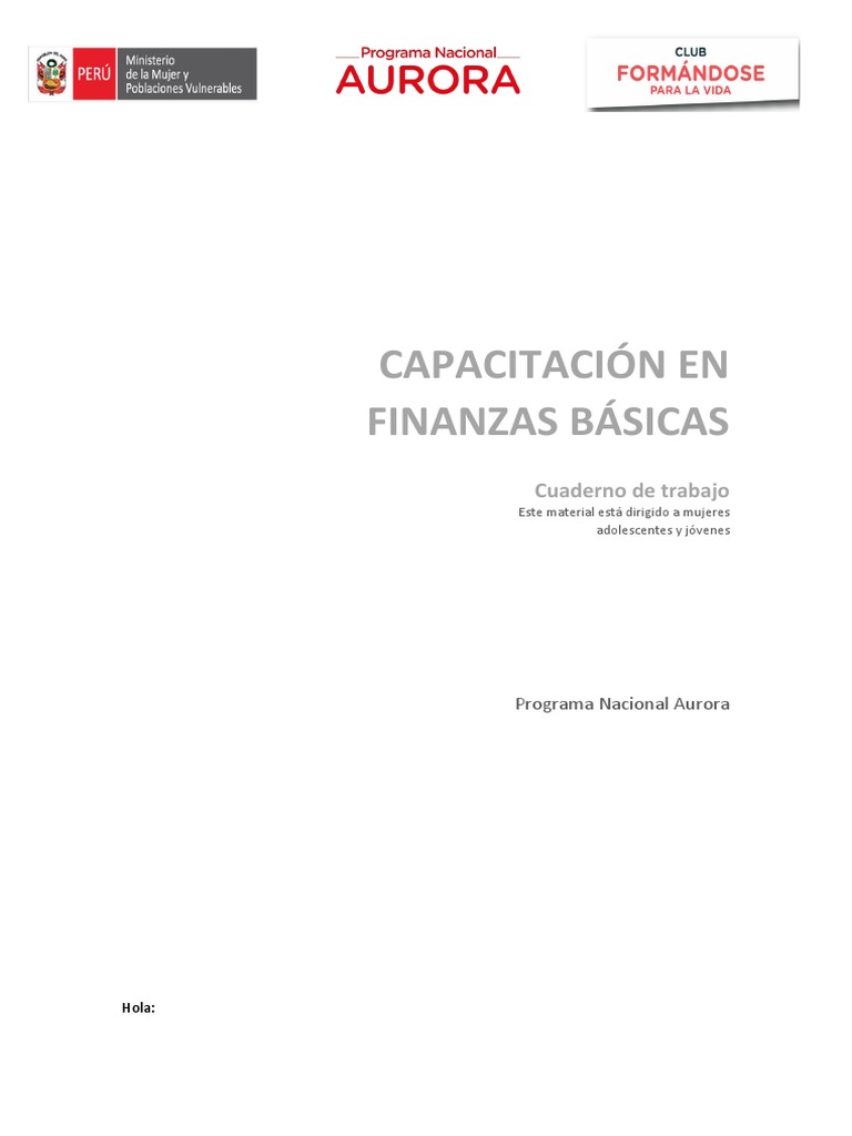 Cuaderno de Trabajo Finanzas Basicas | PDF | Mercado (economía) | Presupuesto