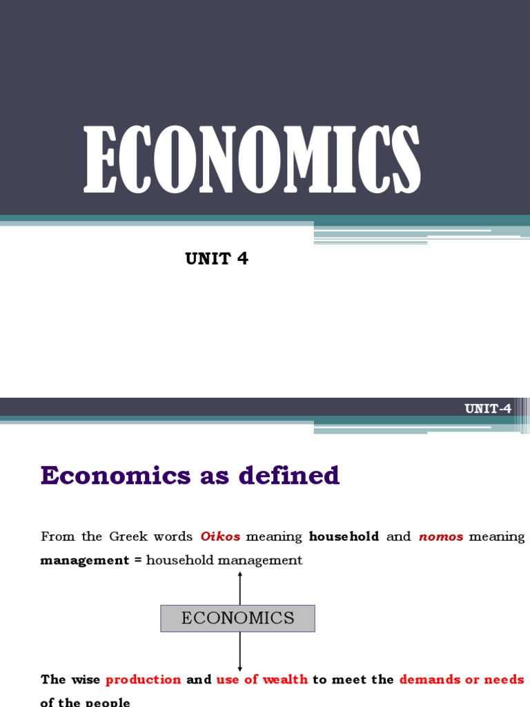 Economics-Unit-4 KCT Final | PDF | Cost Of Living | Wealth